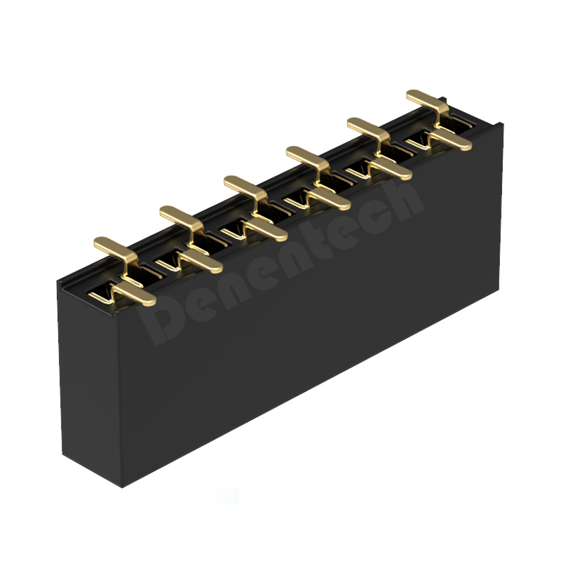 Denentech factory directly supply 1.27MM H5.7mm single row straight SMT female header connector ...